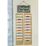 File Storage Pocket Chart, 10 Pockets, Burlap Design, 14" x 58 ...