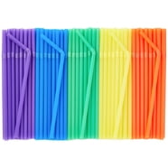 Diamond Disposable Plastic Drinking Straws, Bendable, Neon, 100 Ct ...