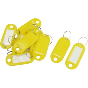 Unique Bargains 6 Pcs Key ID Label Tags Split Ring Keyring Keychain ...