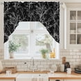 Black Botanical Kitchen Curtains Swag Valance for Windows/Bathroom/Cafe ...