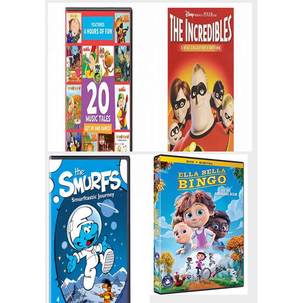 Children's 4 Pack DVD Bundle: PBS KIDS: 20 Music Tales, The Incredibles ...