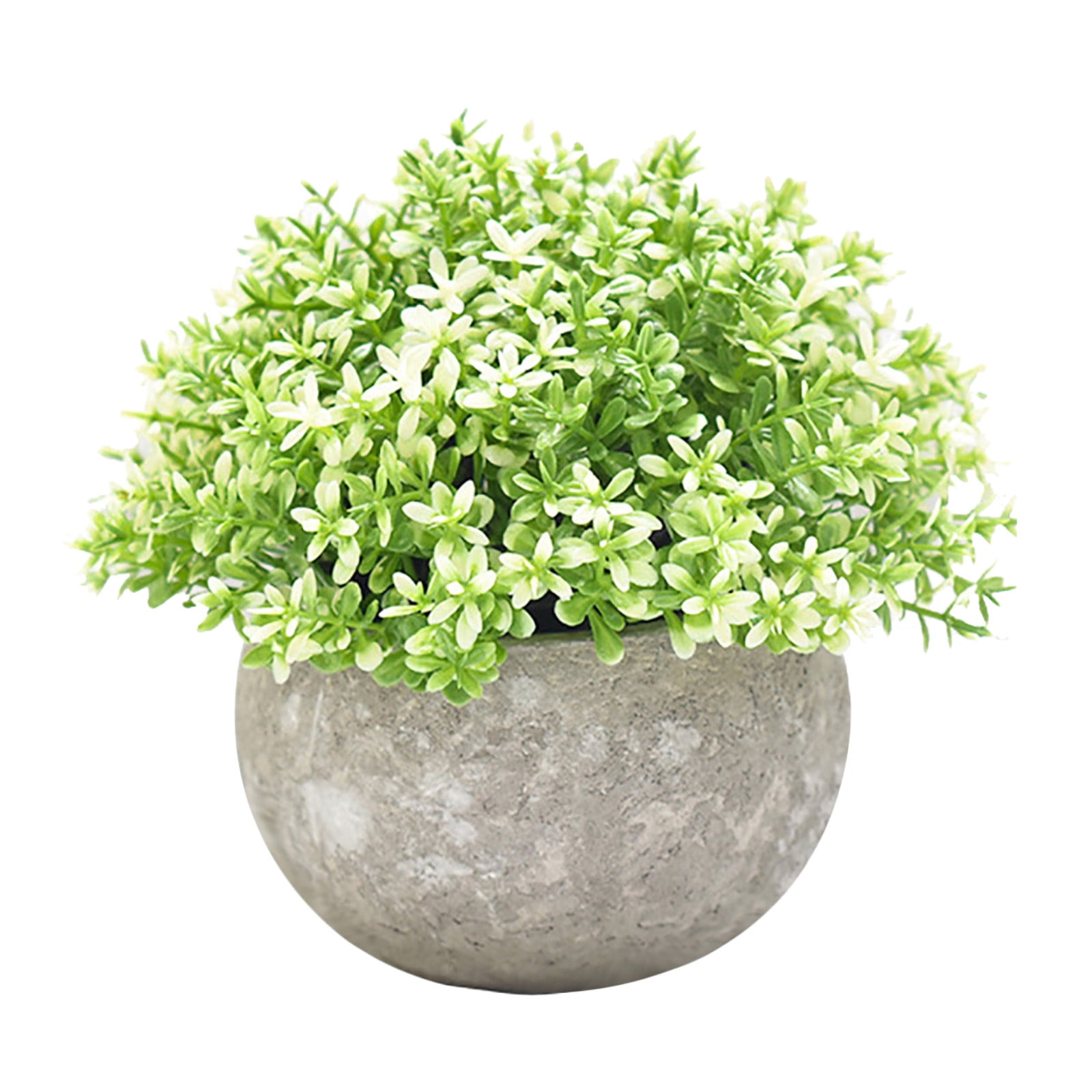 Wovilon Artificial Plants Plastic Fake Mini Green Grass Flower Topiary ...