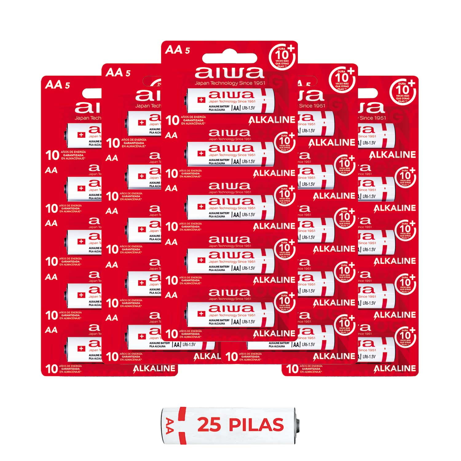 Pila Alcalina Aiwa Aa Pack X25 Unidades Aw-Lr6P5 | Knasta Chile