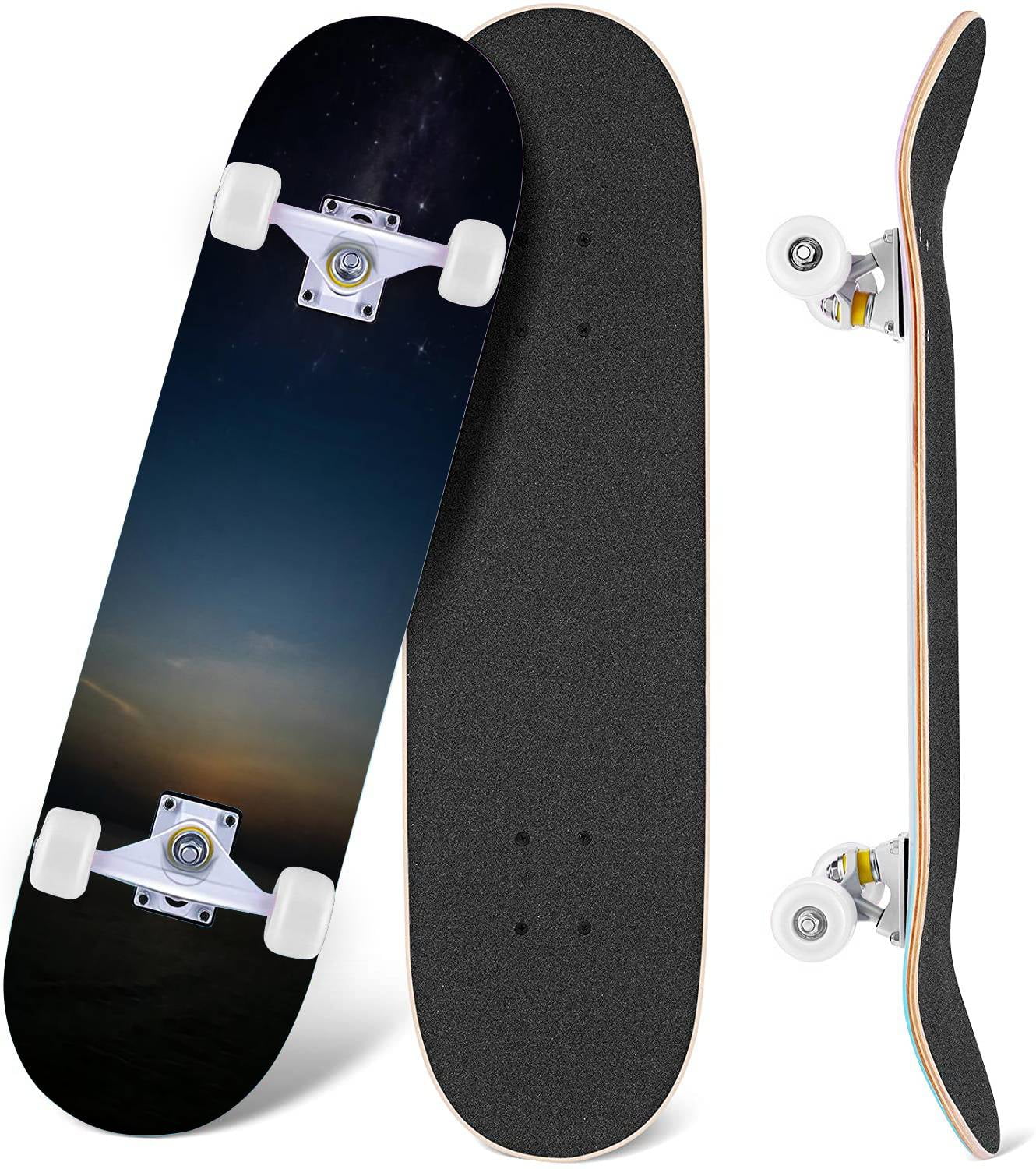 Prxcm Skateboard Complete for Beginners Adults Teens 31 x 8" twilight ...