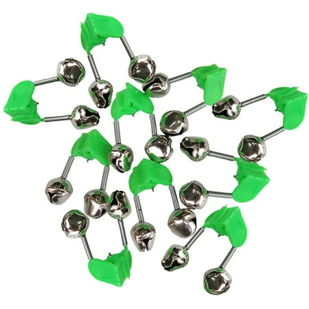 yayagoli 60 Pcs Fishing Rod Alarm Dual Alert Bells Green Silver Tone ...