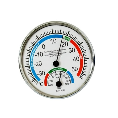 Round Analog Temperature Humidity Monitor Meter Gauge Thermometer ...