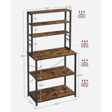 Bakers Rack for Kitchen, 6-Tier Kitchen Shelves with 6 Hooks, Microwave ...