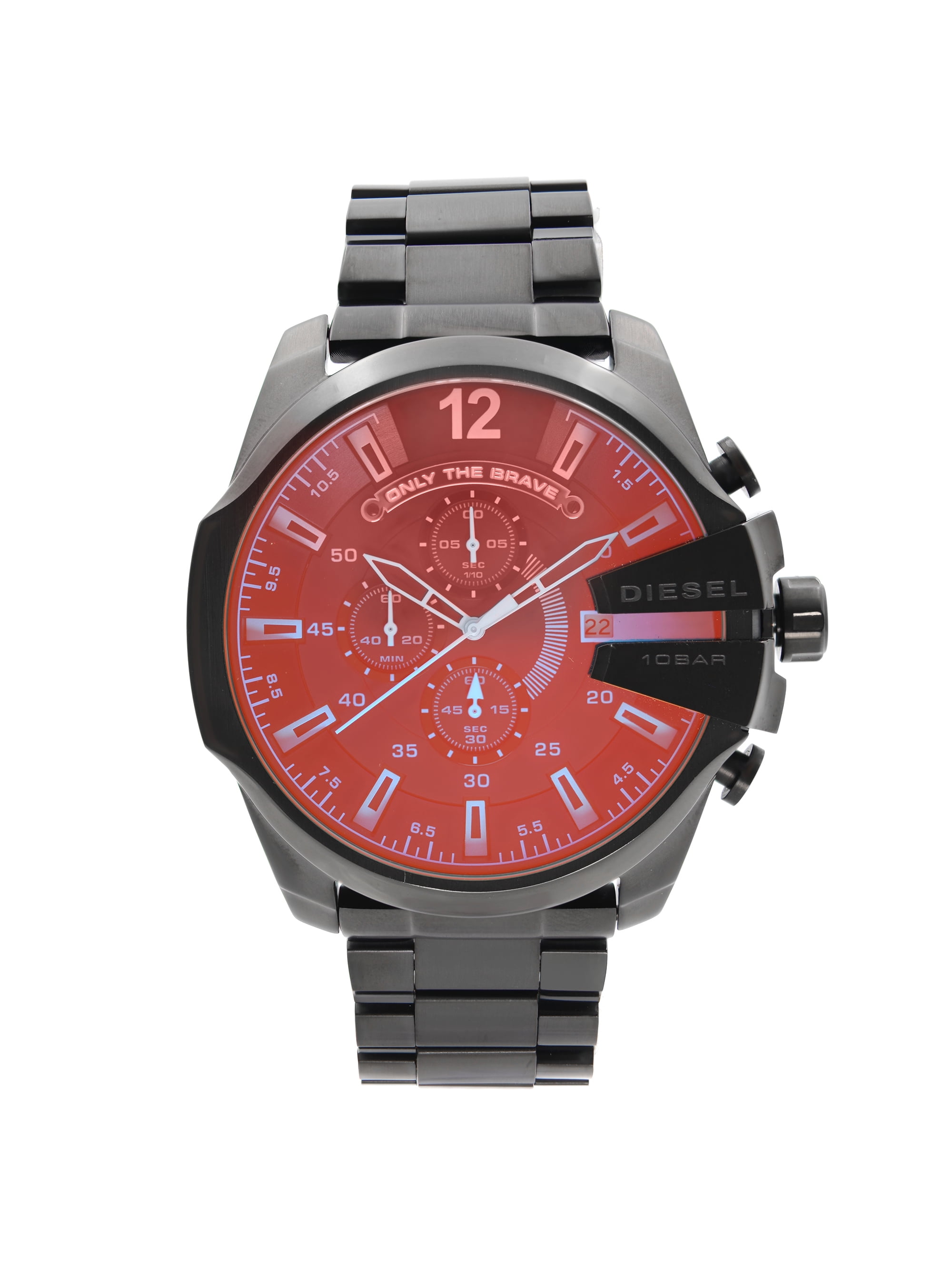 Diesel Mega Chief Chronograph Black Ion-Plated Stainless Steel Men ...