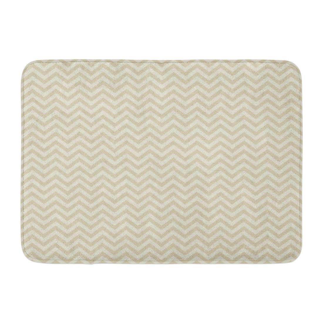 SIDONKU Tan Neutral Chevron Pattern Cream Grey White Fall Ecru Doormat ...