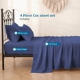 4 Piece Cot Sheet Set Mediterran-Blue Solid Size (25" x 75"), 100% ...
