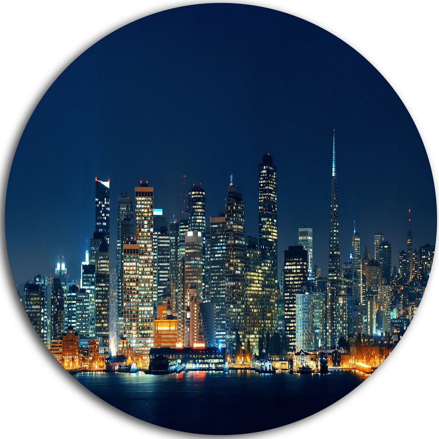 Design Art San Francisco Skyline at Night' Ultra Glossy Cityscape Metal ...