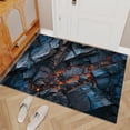 3D Stone Rock Area Rugs, Dark Gray Texture Carpet, Washable Non Slip ...
