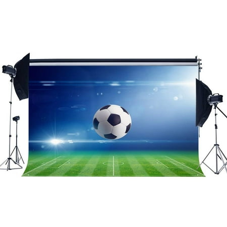 BSDHOME Polyester 7x5ft Football Field Backdrop Bokeh Glitter Stage ...