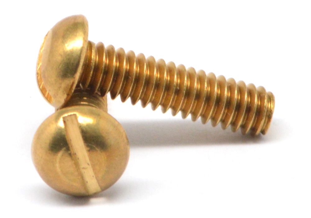 #4-40 x 3/4" Coarse Thread Machine Screw Slotted Round Head Brass Pk 50 ...