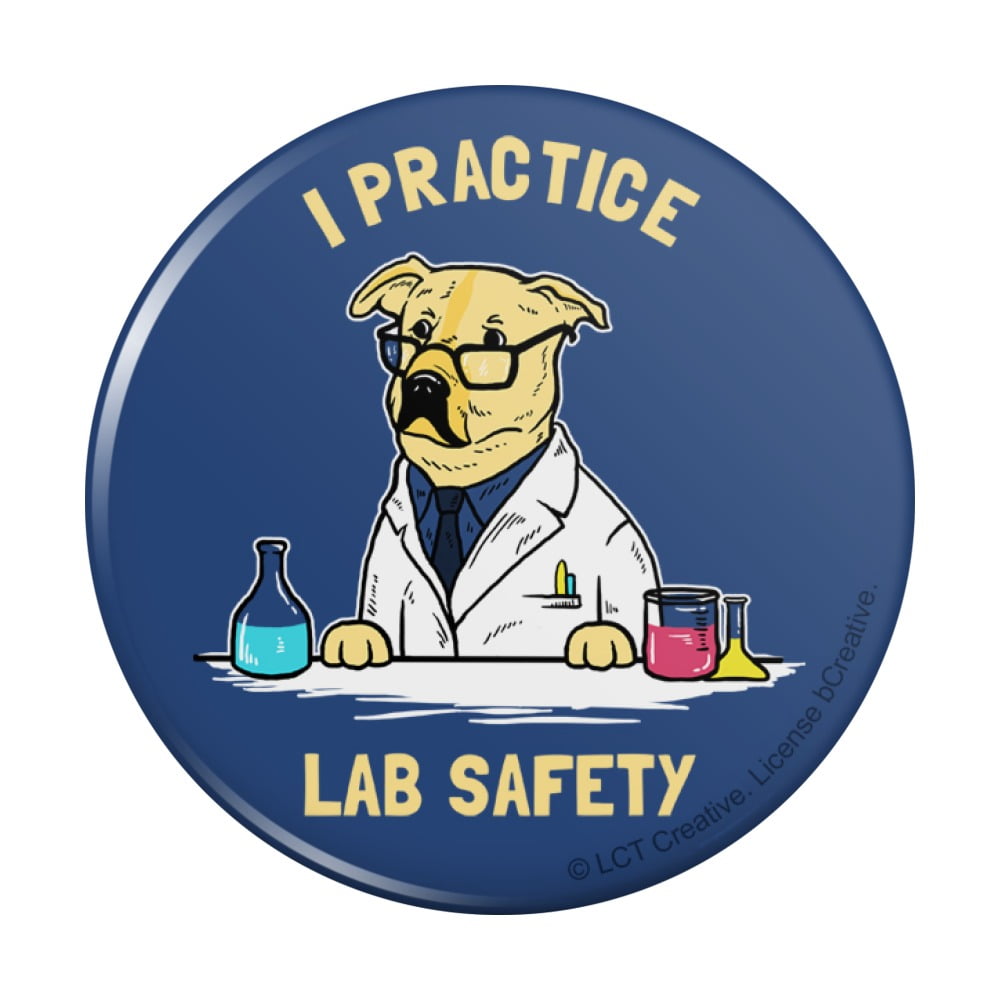 I Practice Lab Safety Labrador Retriever Funny Humor Pinback Button Pin ...