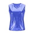 dazeni Women's Shiny Tank Top Fashion Crewneck Party Club Tops Sparkly ...