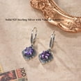 AOBOCO 9x7MM Genuine Amethyst Dangle Earring for Women Vintage 925 ...