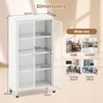 Bookcase with Doors and Adjustable Shelves, Freestanding Bookshelf ...