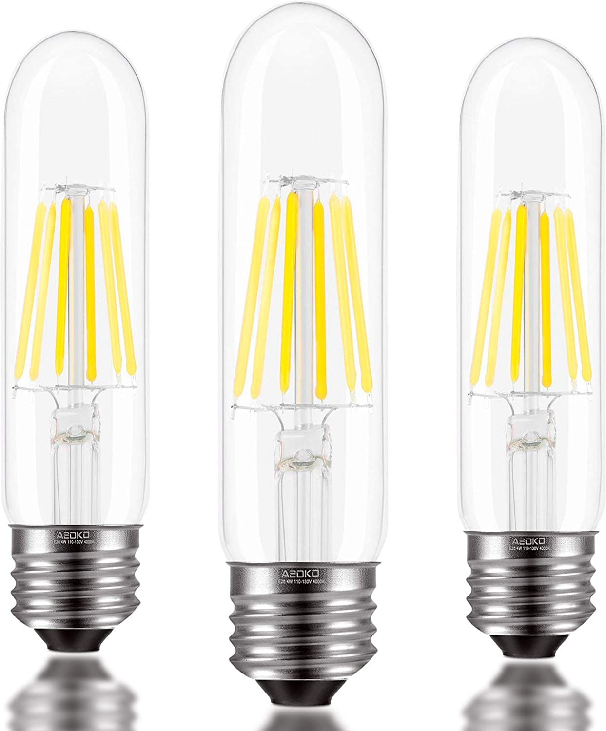 FANZC-E26 T10 Bulbs Daylight White 6W, Dimmable T10 Edison Bulb 60 ...
