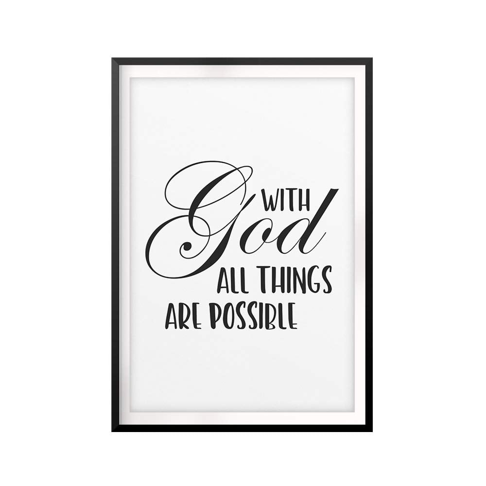 Click here for . With God All Things Are Possible 5 X 7 Unframed... prices