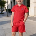CAICJ98 Toddler Boys Shorts Sleeve Polo Shirts Soild Color School ...