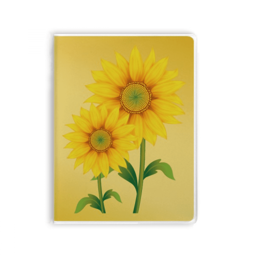 Yellow Sunflower Greenery Flower Notebook Gum Cover Diary Soft Cover ...