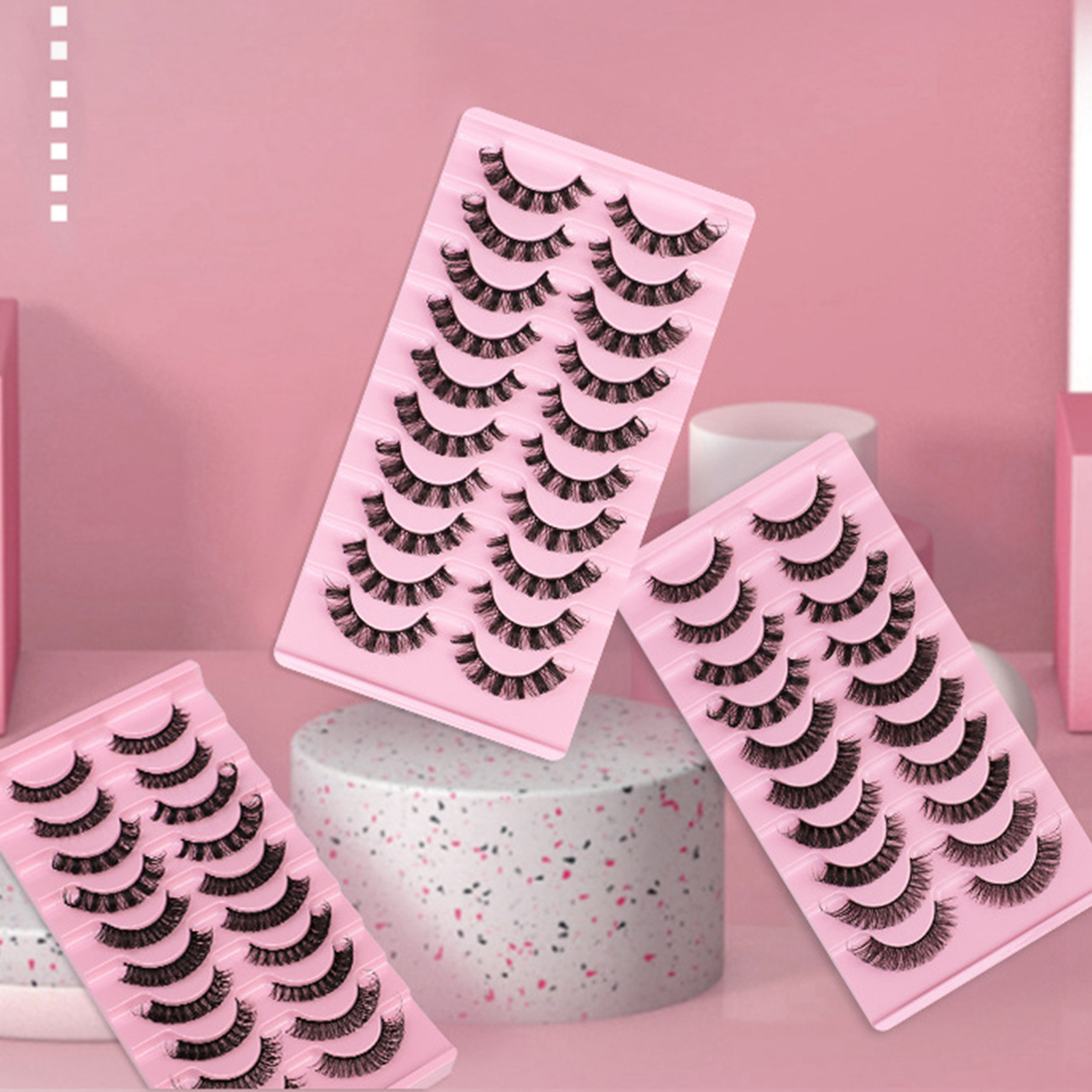 Wharick Eyelashes Lashes Pack, 20Pcs/Box Thick False Eyelashes Large ...