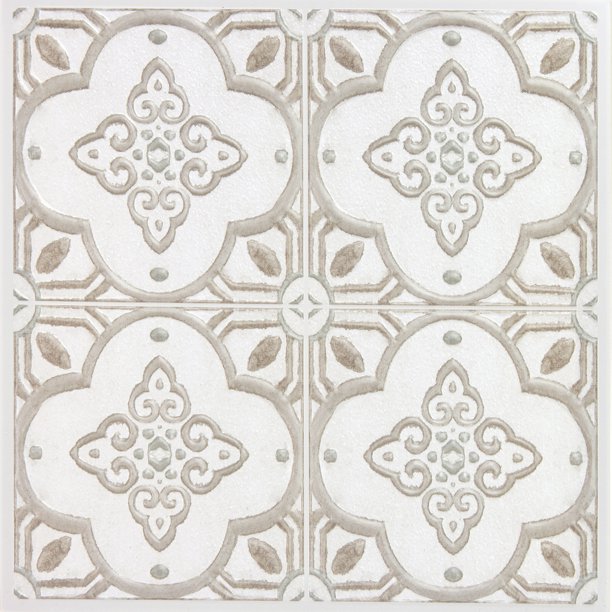 WallPops Clover Taupe Embossed Peel and Stick Backsplash Tiles ...