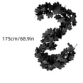 Roiihwy Halloween Decorations Artificial Maple Leaf Garland, Black ...