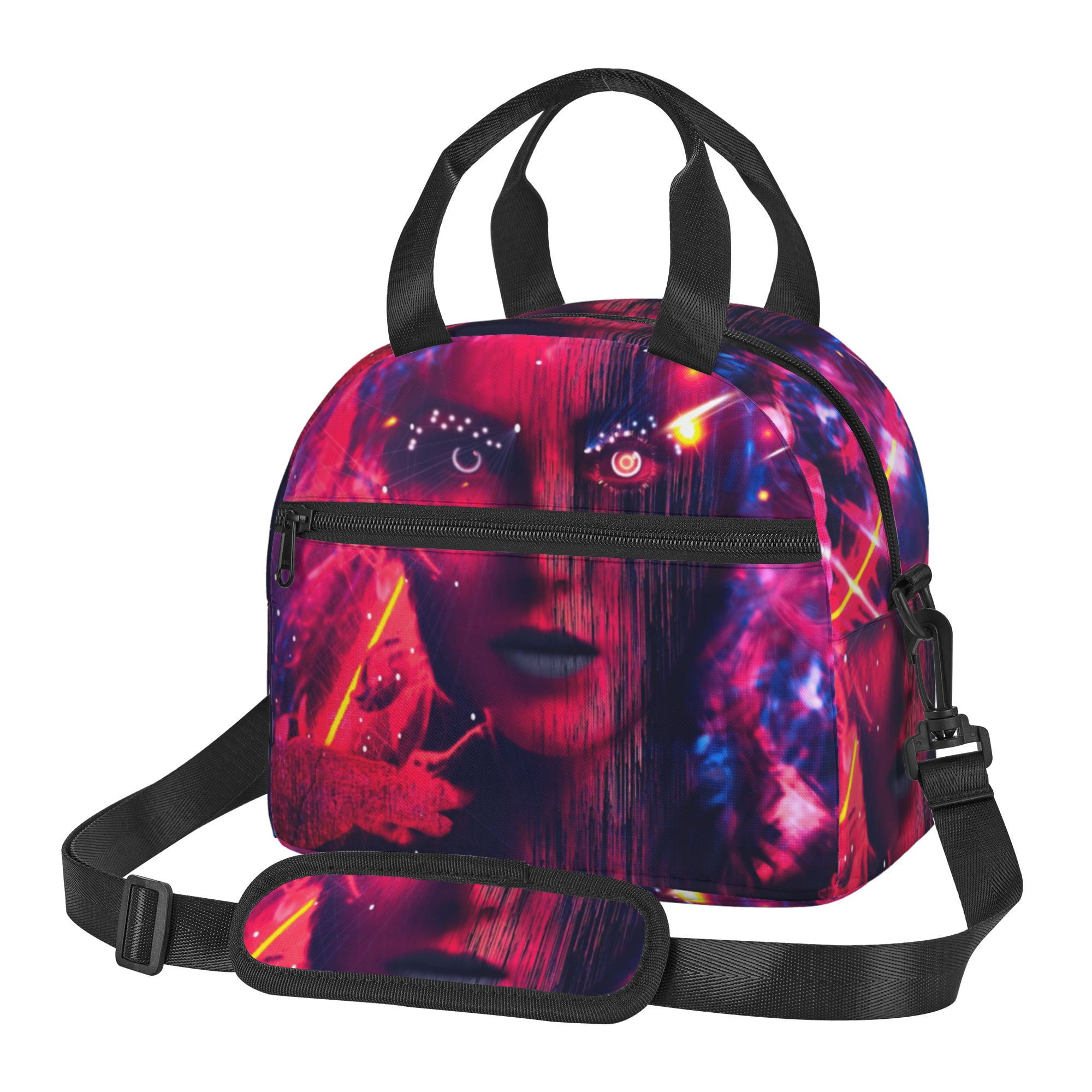 DouZhe Lunch Bags for Women and Men, Cyberpunk Futuristic Portrait ...