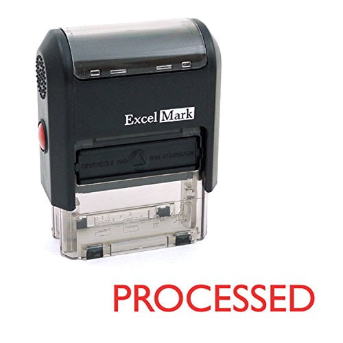 PROCESSED Self Inking Rubber Stamp - Red Ink (ExcelMark A1539 ...