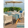 Bohemian Teal Rectangle Outdoor Tablecloth with Umbrella Hole Brown ...