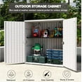 KINYING Outdoor Storage Cabinet Waterproof with Doors, 60 Gallon Resin ...