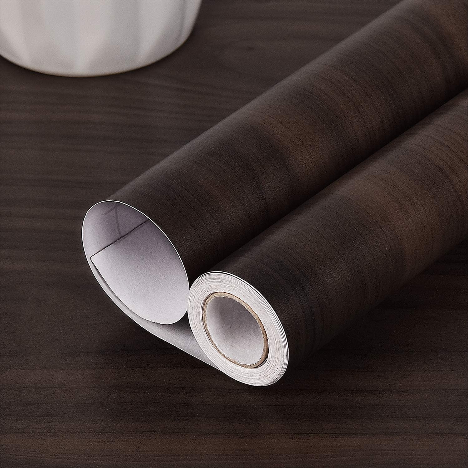 Caltero Wood Wallpaper Peel and Stick Dark Brown Contact Paper for ...