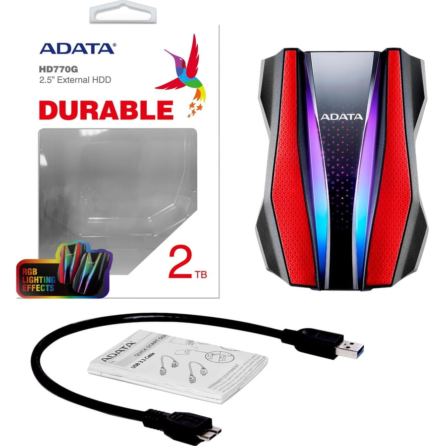 ADATA HD770G 2TB DURABLE Xbox & PS4 EXTERNAL HARD DISK W/RGB LIGHTING ...