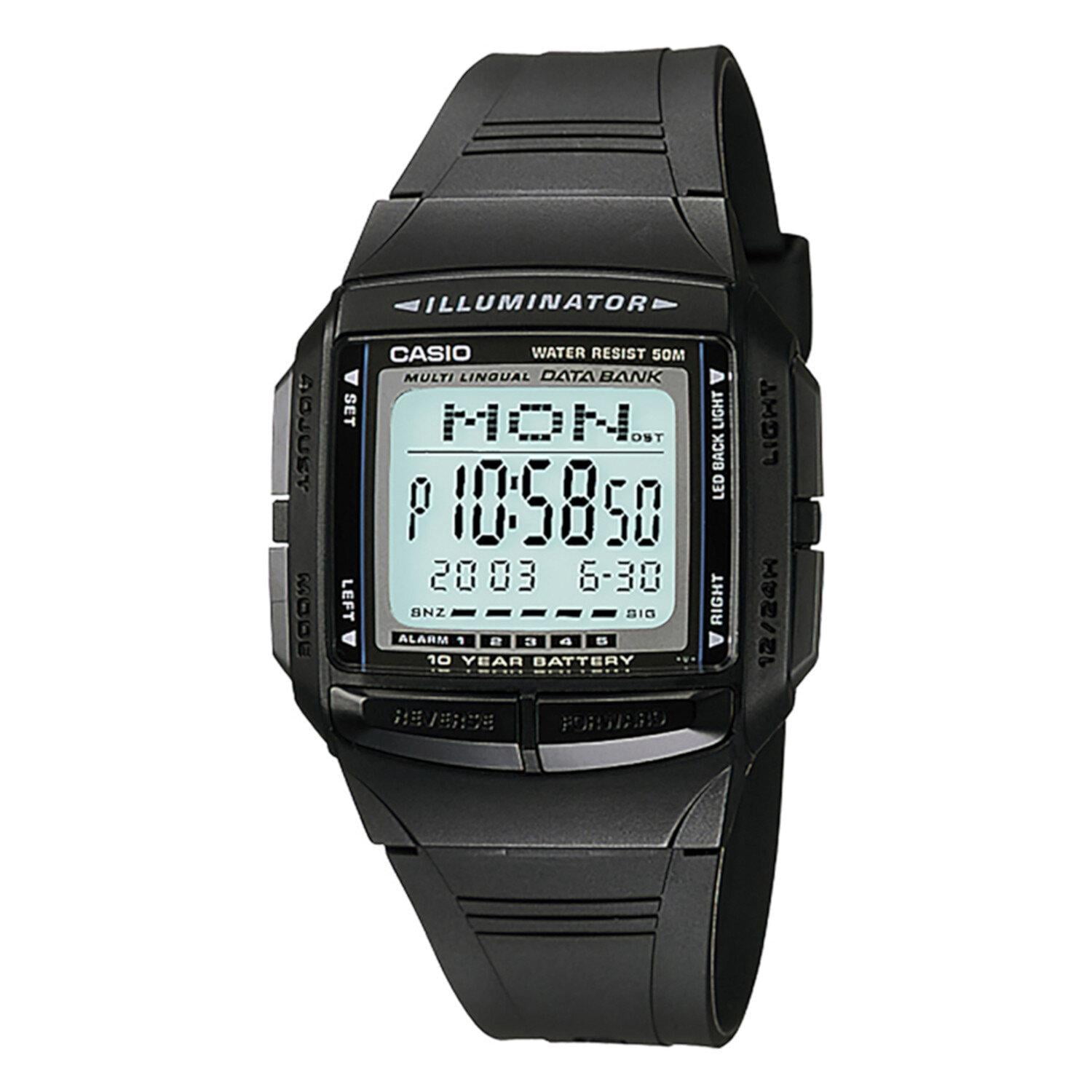 Reloj CASIO DB-36-1AV Illuminator Data Bank, 10 Year Battery-Negro ...