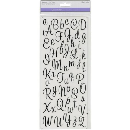 12 x 5 in. Letters & Numbers Medley Clear Stickers, Cursive Alphabet ...