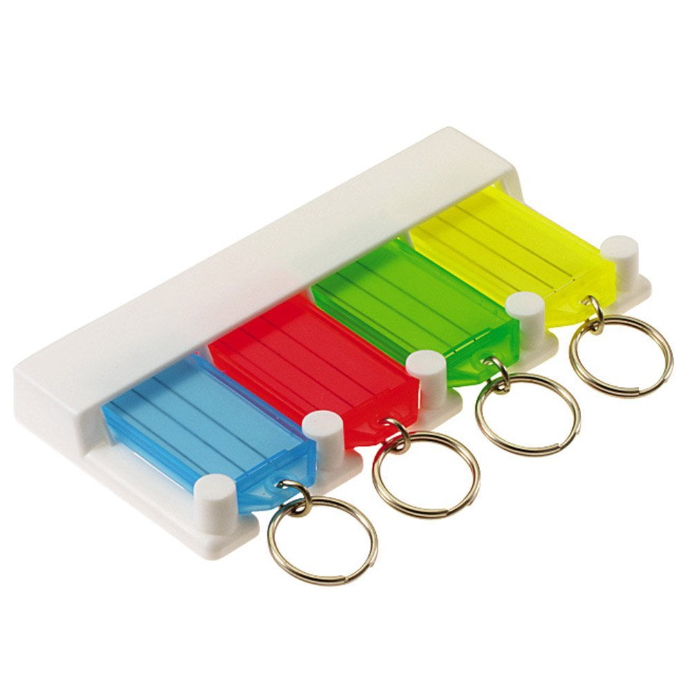 Lucky Line Four 4 Key Tag Identifiers Hanging Rack, Key Organizer Multi ...