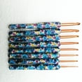 8Pcs Polymer Clay Handle Crochet Hooks Set 2.5-6.0mm Blue Floral ...