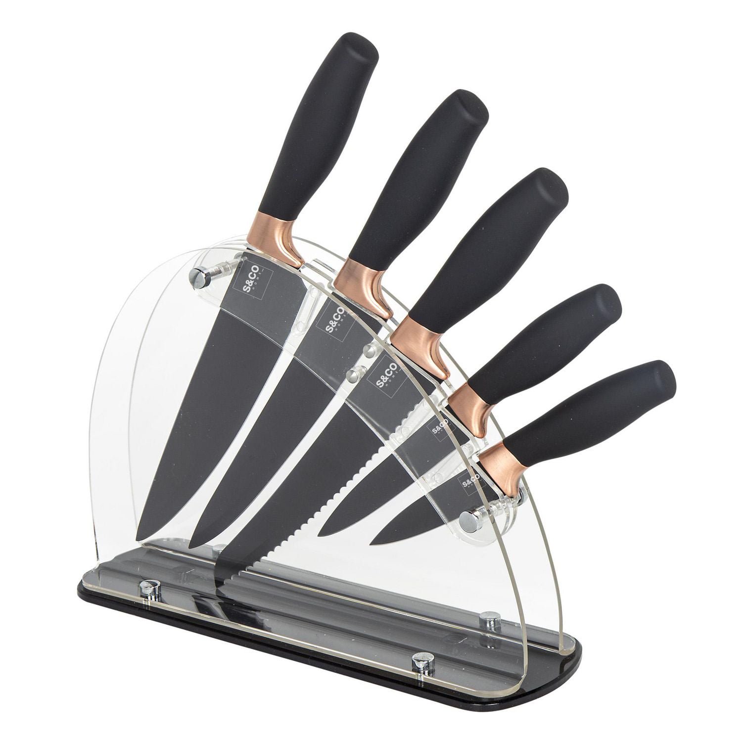 Click here for Safdie & Co. Knife 6pc Set With Acrylic Stand Blac... prices