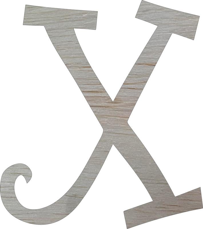 Unfinished Wood 14'' Curlz Letter X, Paintable Craft Alphabet - Walmart.com
