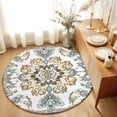 Bohemia Floral Area Rug, Retro Boho Ethnic Farmhouse Blue Flower ...