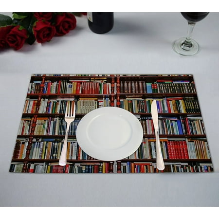 GCKG Neat Bookshelf,Library Table Placemat 12x18 Inch Set of 2 ...