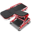 Rolling Car Creeper with 3-leves Adjustable Headrest 6 Casters Orange ...