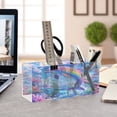 4 Compartment Clear Acrylic Desk Organizer Fantasy Rainbow Dolphin Sea ...