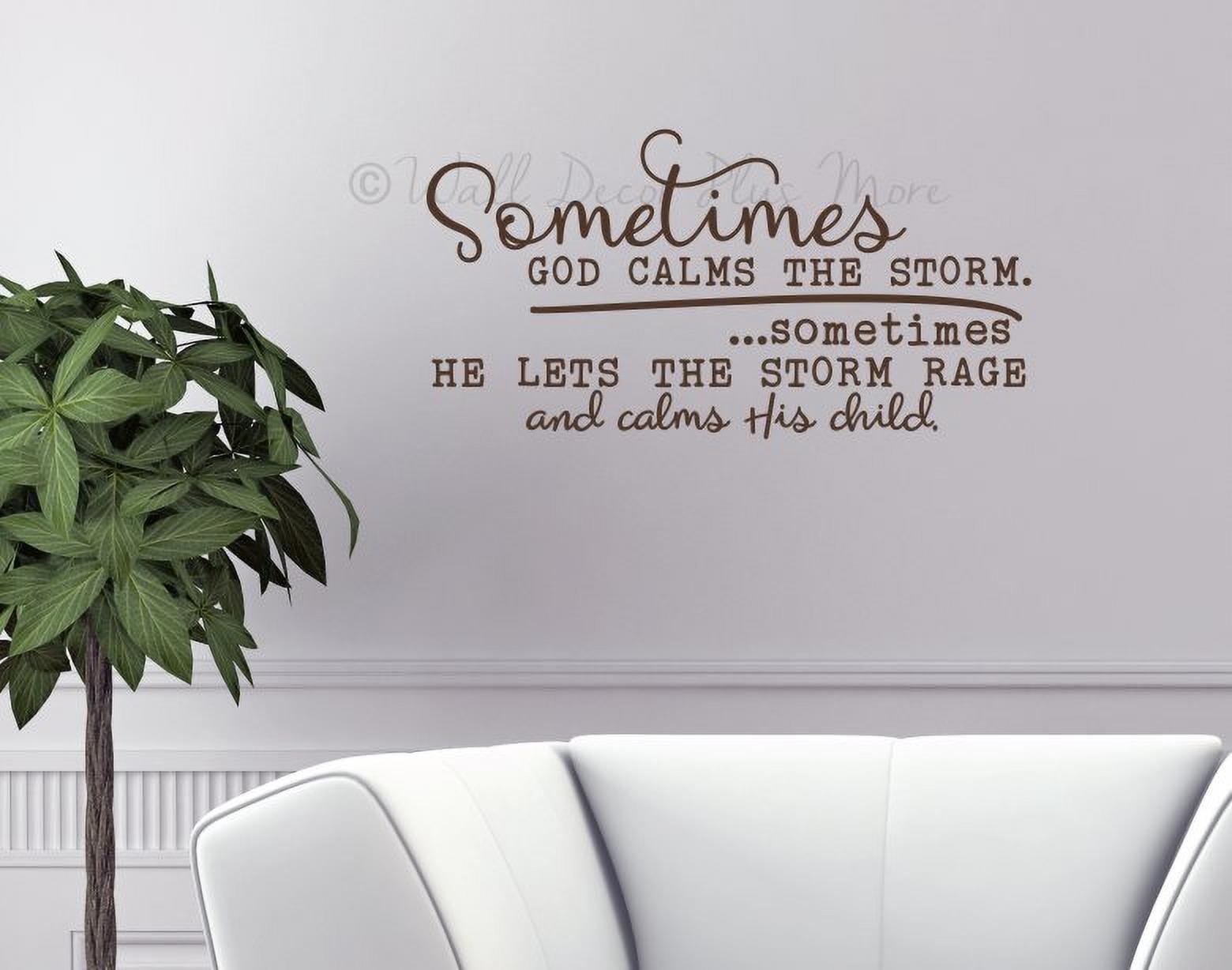 Religious Wall Art Sticker Quotes God Calms Storm Vinyl Lettering ...