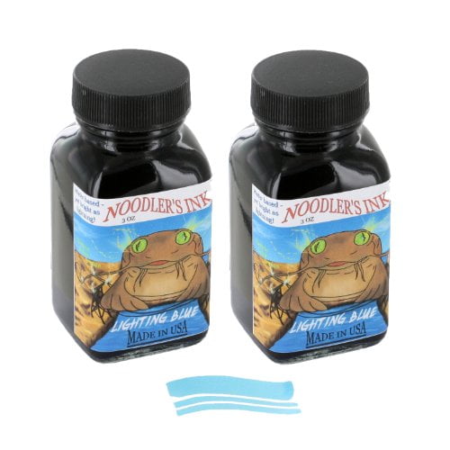 Noodler's Ink Fountain Pen Bottled Ink, 3oz, Highlighter Lightning Blue ...