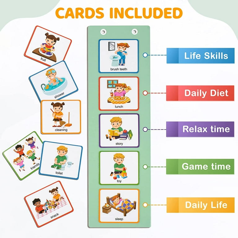 D-FantiX Visual Schedule Cards For Kids, Routine Chore, 50% OFF
