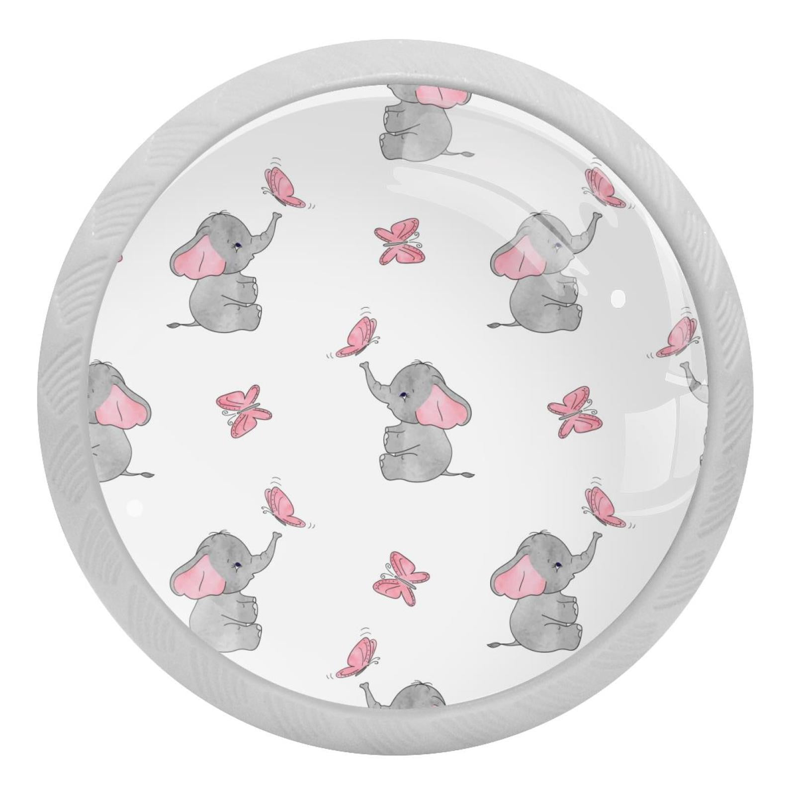 4PCS Round Elephant Cabinet Fluorescence Knob Glowing in the Dark ...