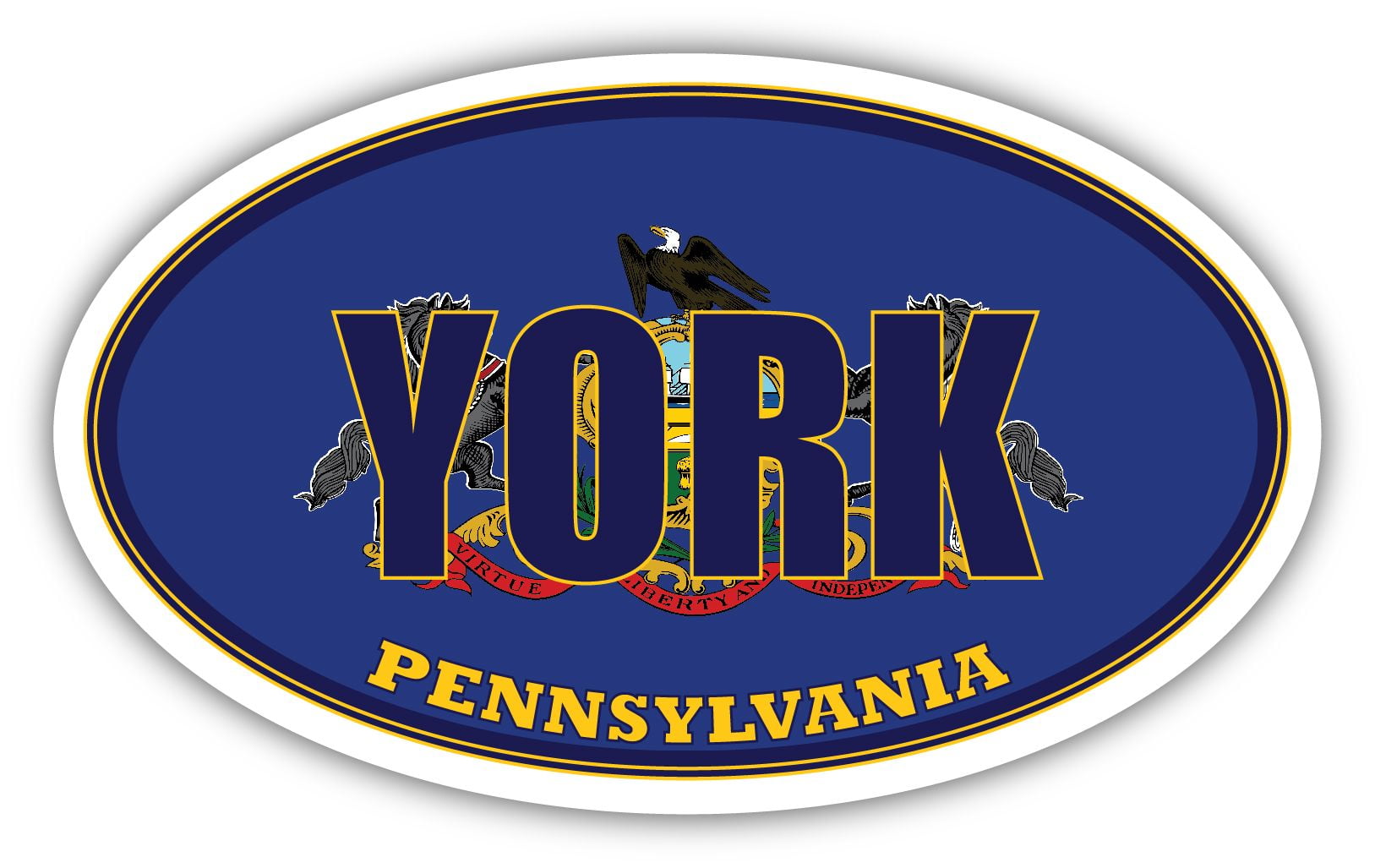 York City Pennsylvania State Flag | PA Flag York County Oval State ...
